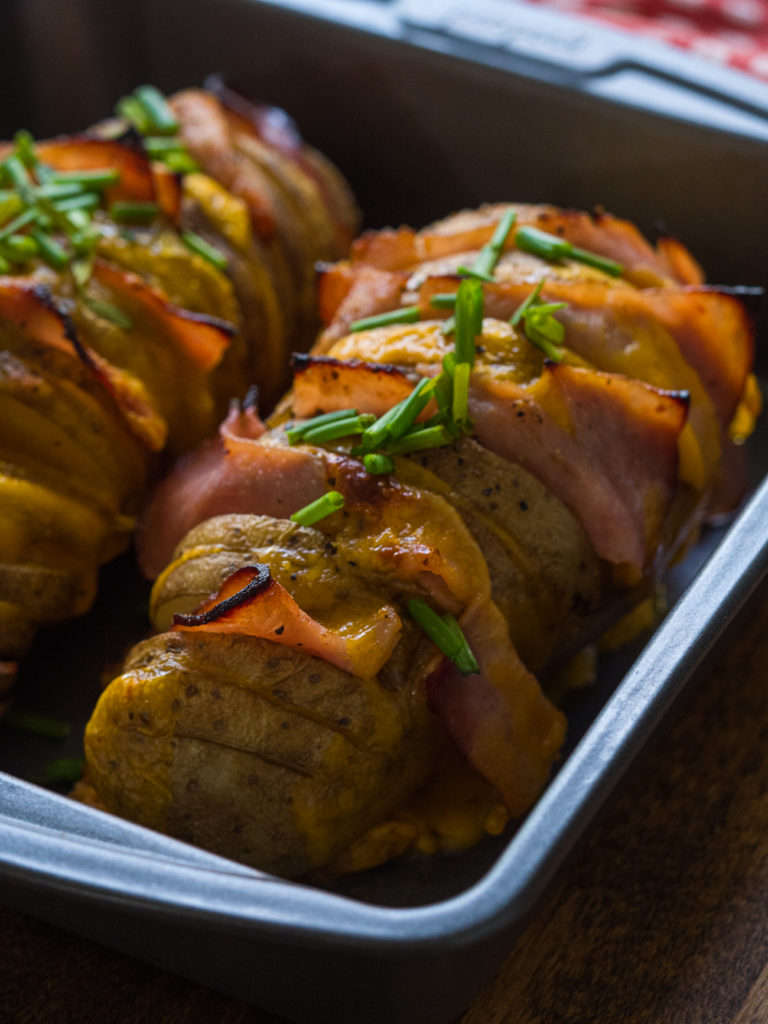 Ham and Cheese Hasselback Potatoes – Live Play Eat