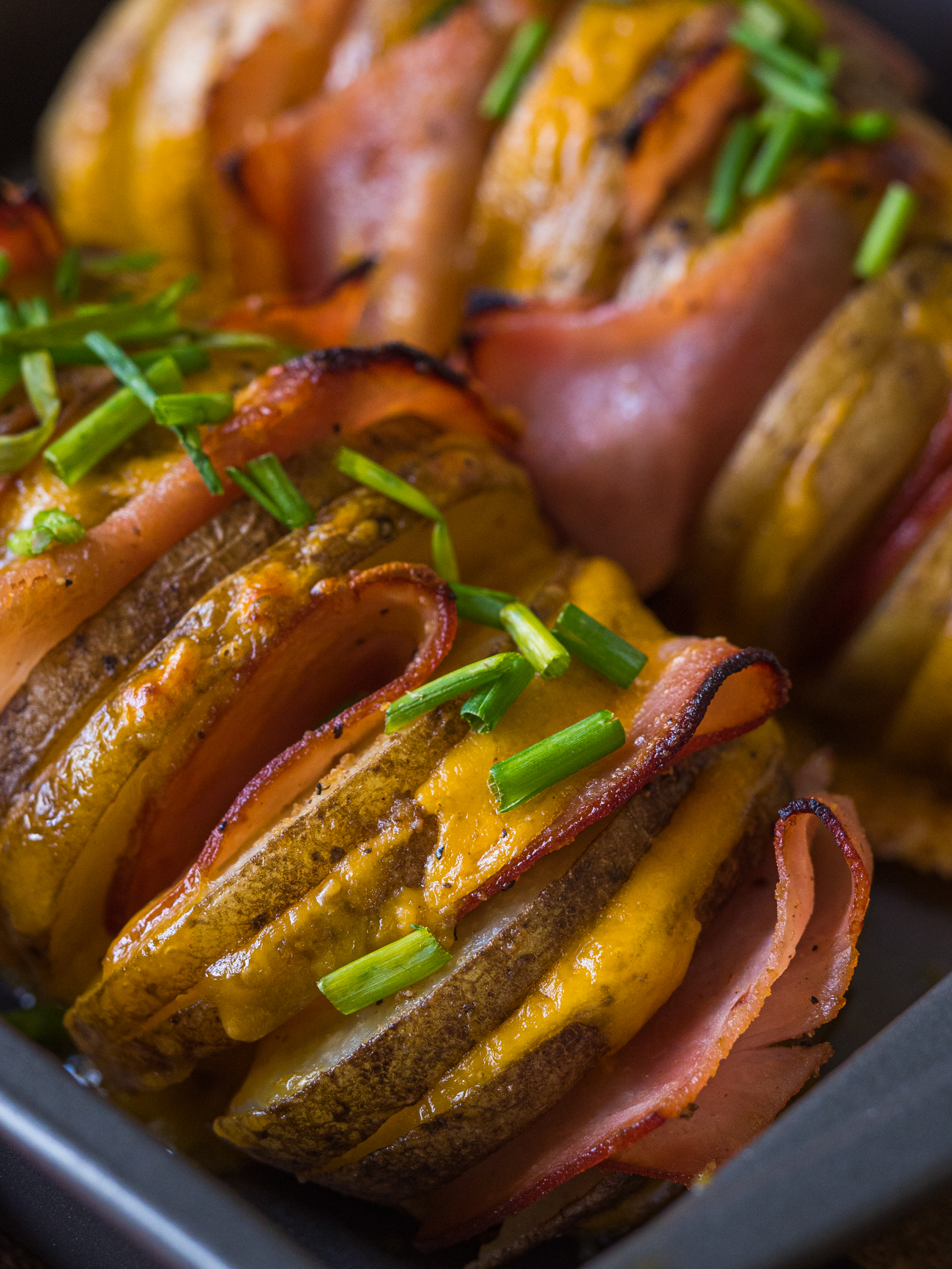 Ham and Cheese Hasselback Potatoes – Live Play Eat